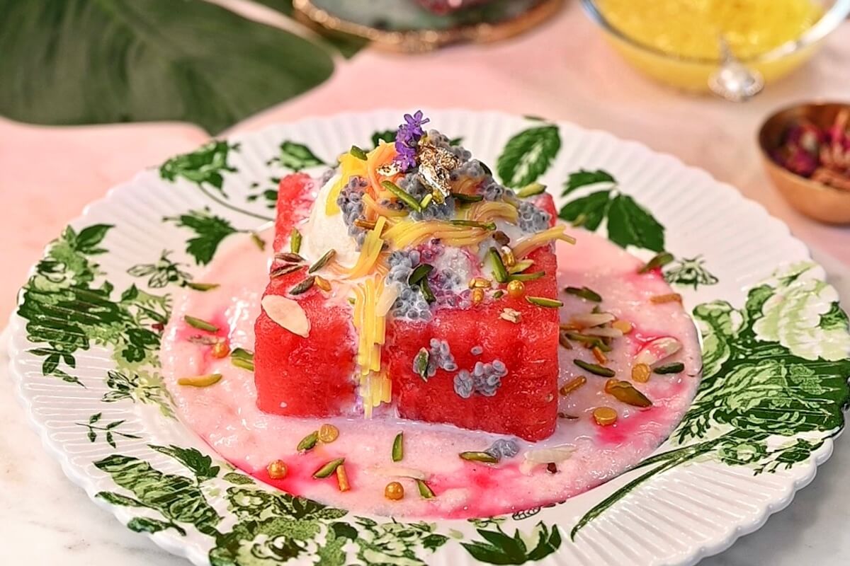 Watermelon Rose Falooda | Naturally Nidhi