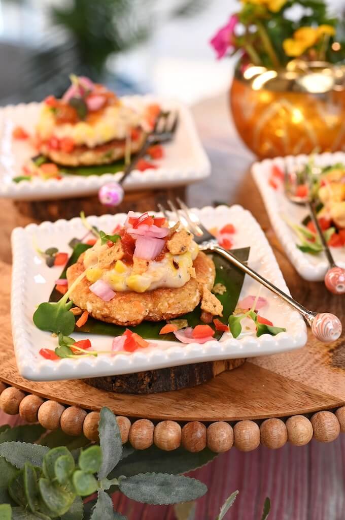 Creamy Corn Tiki Bites | Naturally Nidhi
